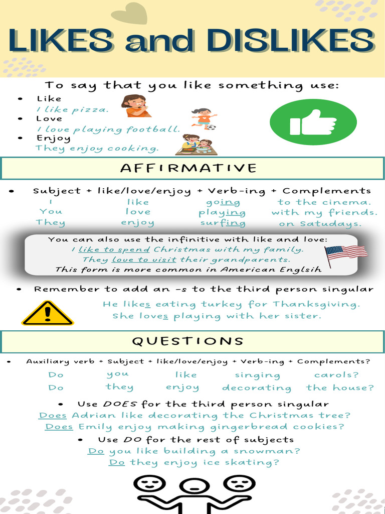 Expressing Likes and Dislikes in English | PDF | Christmas | Christmas ...