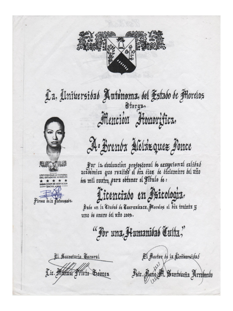 Papeles Psic. Brenda Velazquez Ponce | PDF