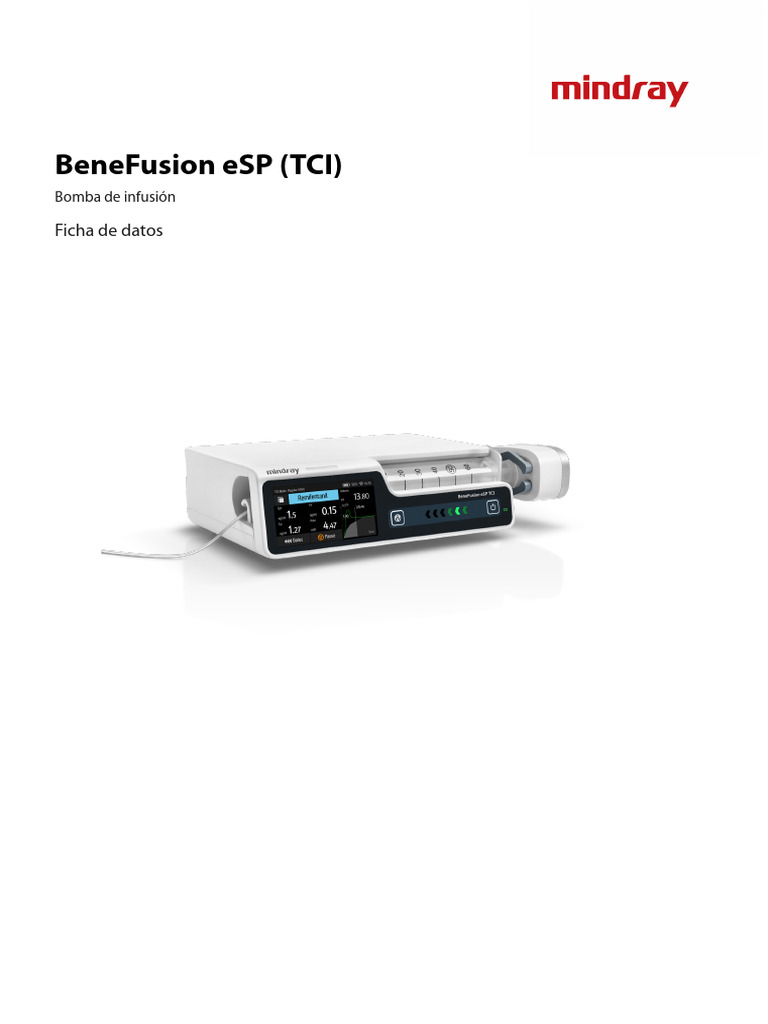 Bomba de Infusión BeneFusion eSP (TCI) | PDF | Electrónica