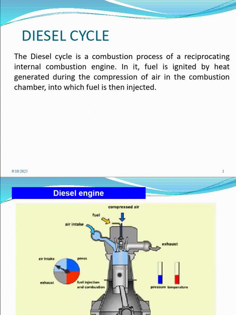Understanding the Diesel Cycle Process | PDF | Diesel Engine | Vehicle ...