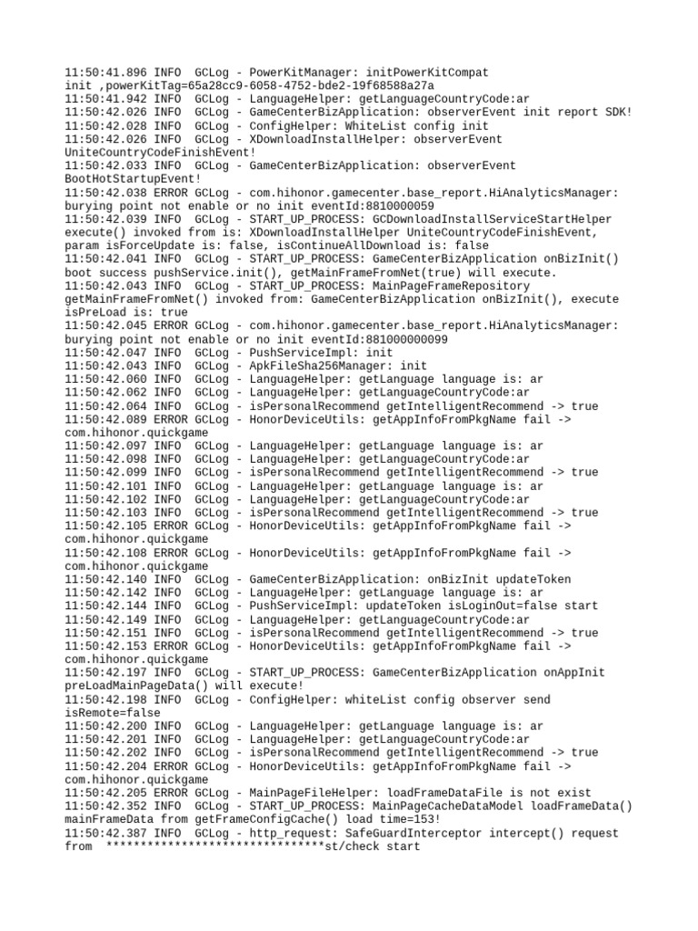 GameCenter Initialization Log Analysis | PDF | Internet | Software