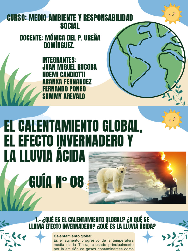 El Calentamiento Global | PDF | Gases de efecto invernadero | Contaminación