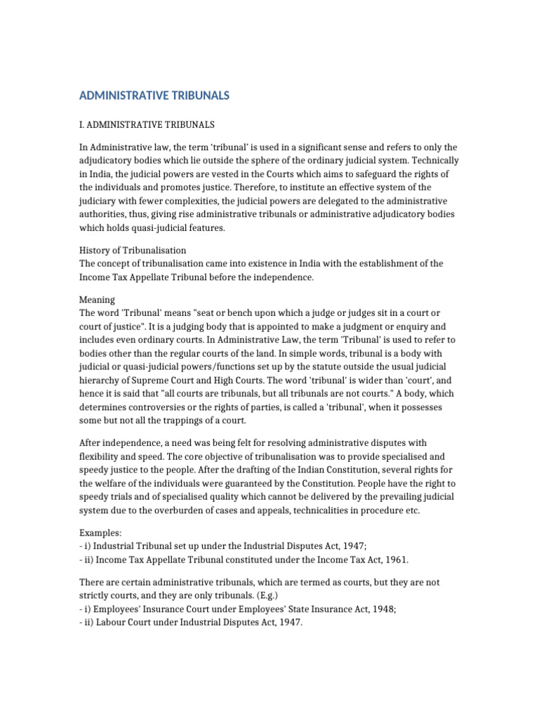 Overview of Administrative Tribunals | PDF | Tribunal | Jurisdiction