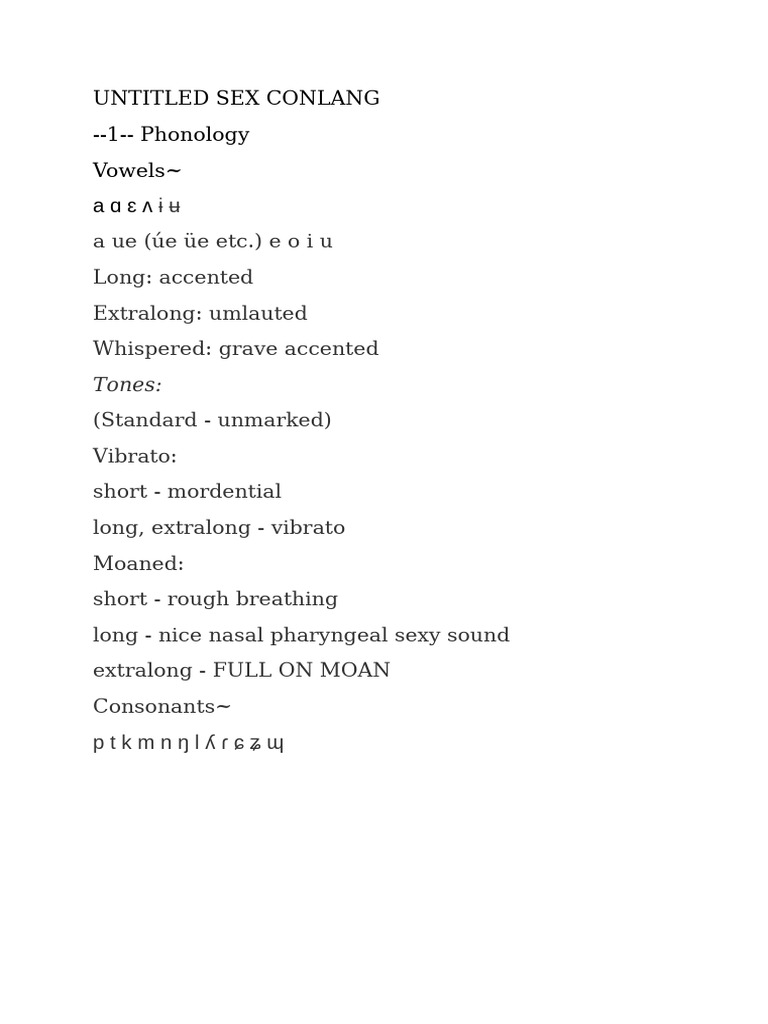 Sex Conlang | PDF