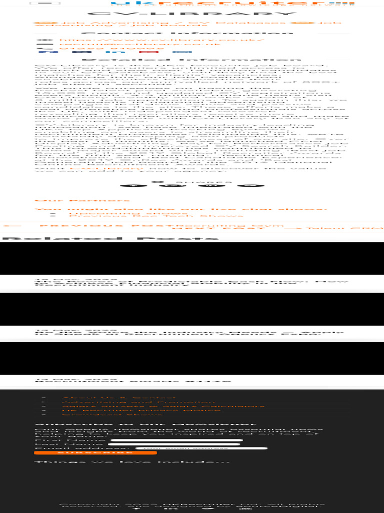CV-Library - UK Recruiter | PDF | Recruitment | Advertising