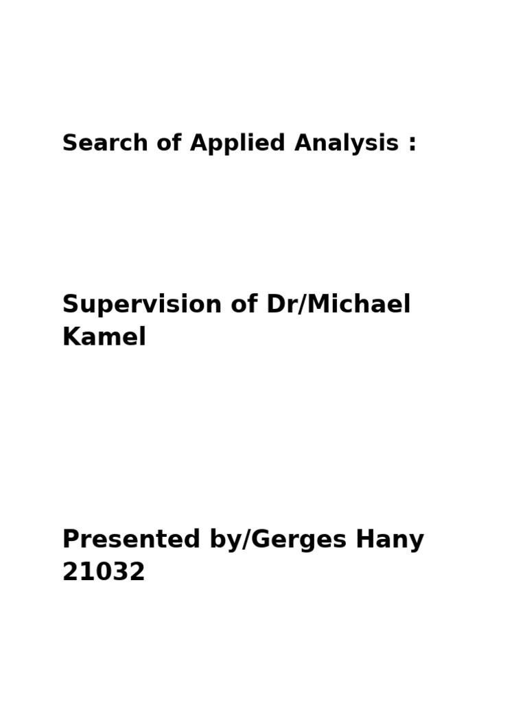 Search of Applied Analysis | PDF