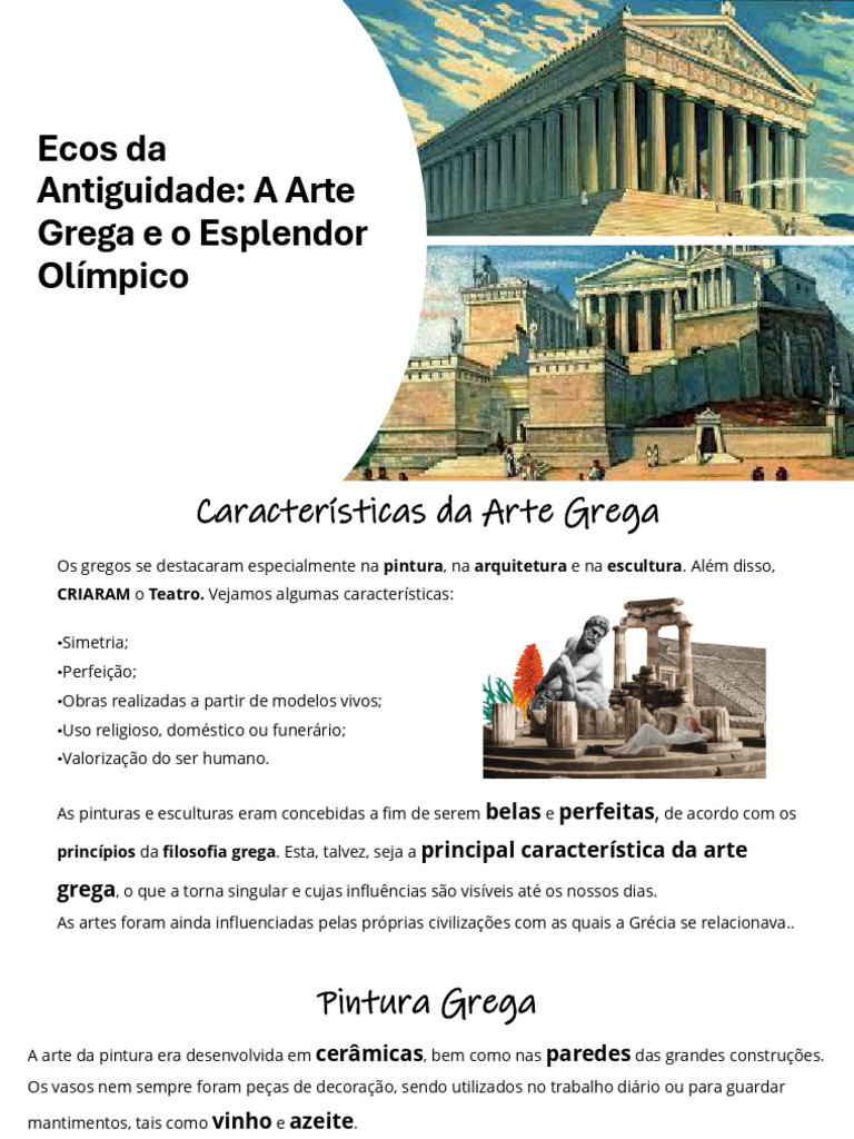 Características da Arte Grega | PDF | Pinturas | Grécia Antiga