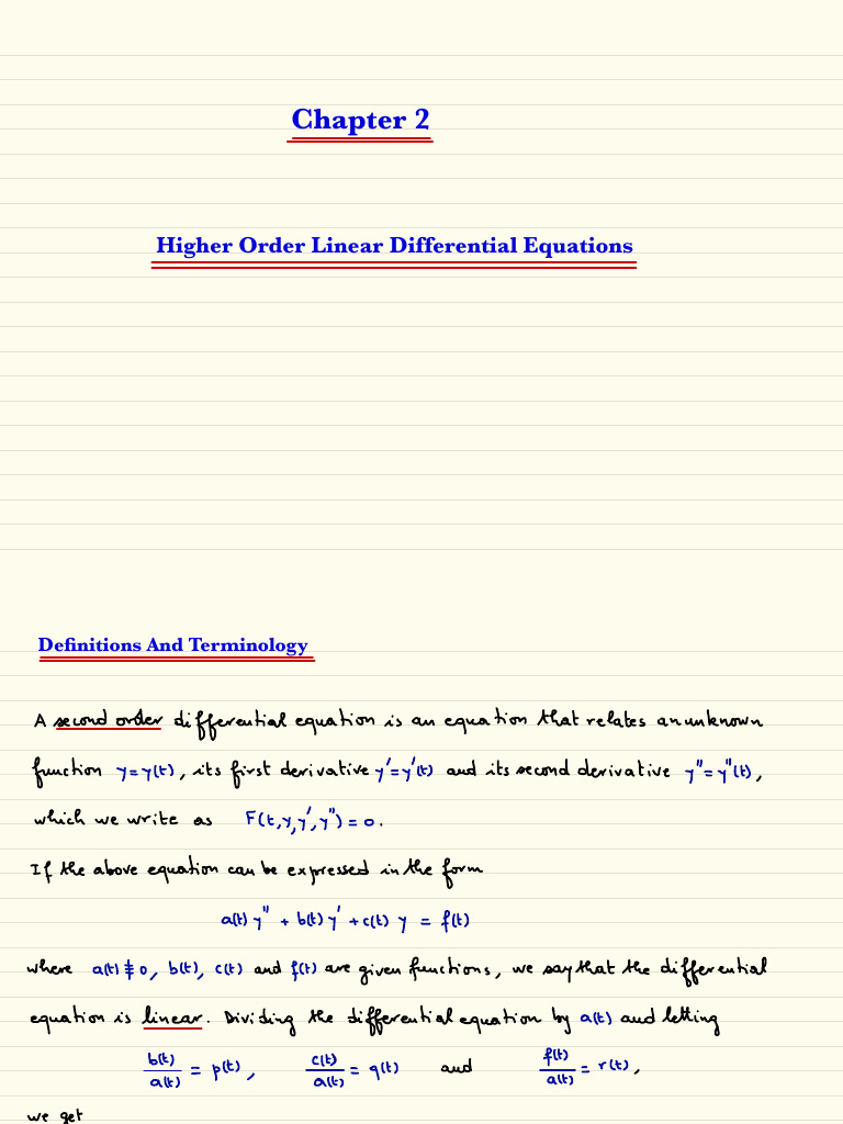 Higher Order Linear Differential Equations | PDF | Oscillation ...