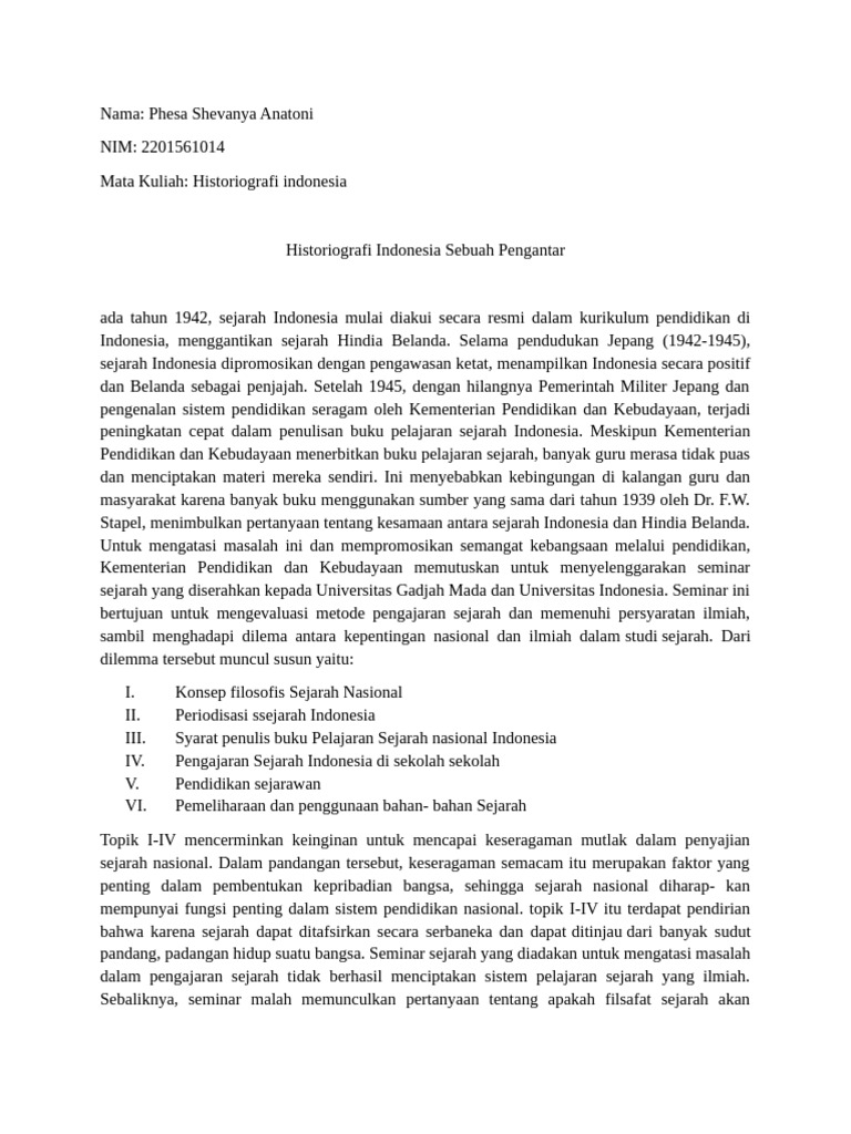 Phesa Shevanya A - Tugas Review Mochammad Ali | PDF