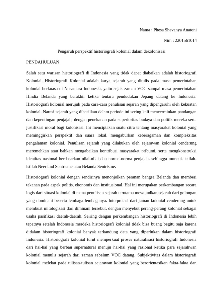 2201561014_Phesa Shevanya A_Paper Historiografi | PDF