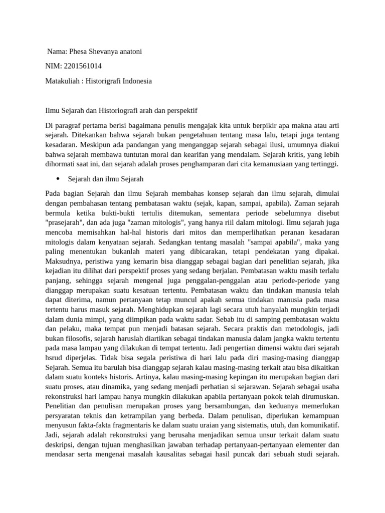 Phesa Shevanya A - Tugas Review Taufiq Abdulah | PDF