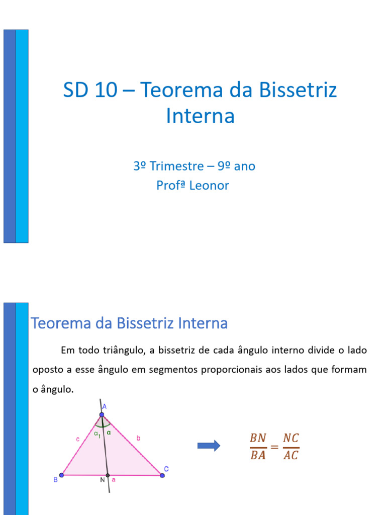 SD 10 - Aula 3 - Teorema Da Bissetriz Interna | PDF