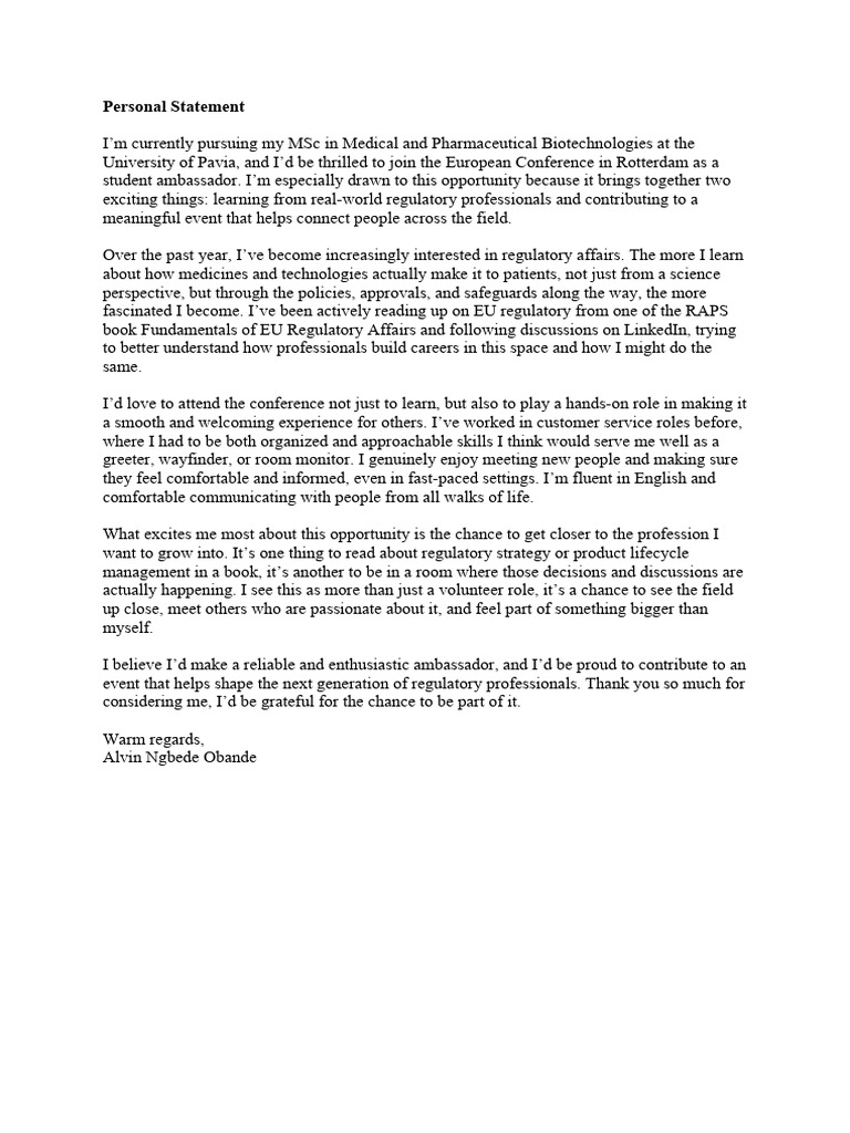 Personal Statement | PDF