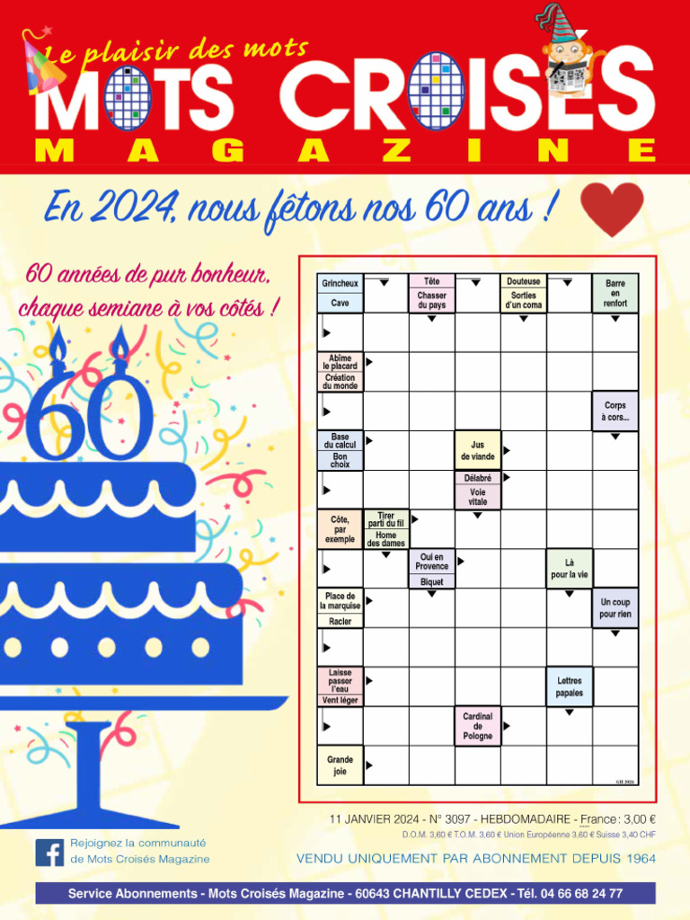 Mots Crois S Magazine N.3097 - 11 Janvier 2024 (P) ... Wawacity ...