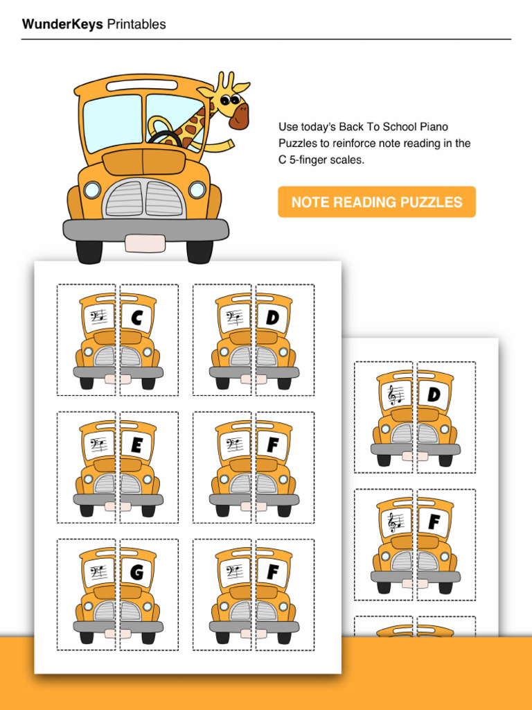 Back To School Piano Puzzles | PDF