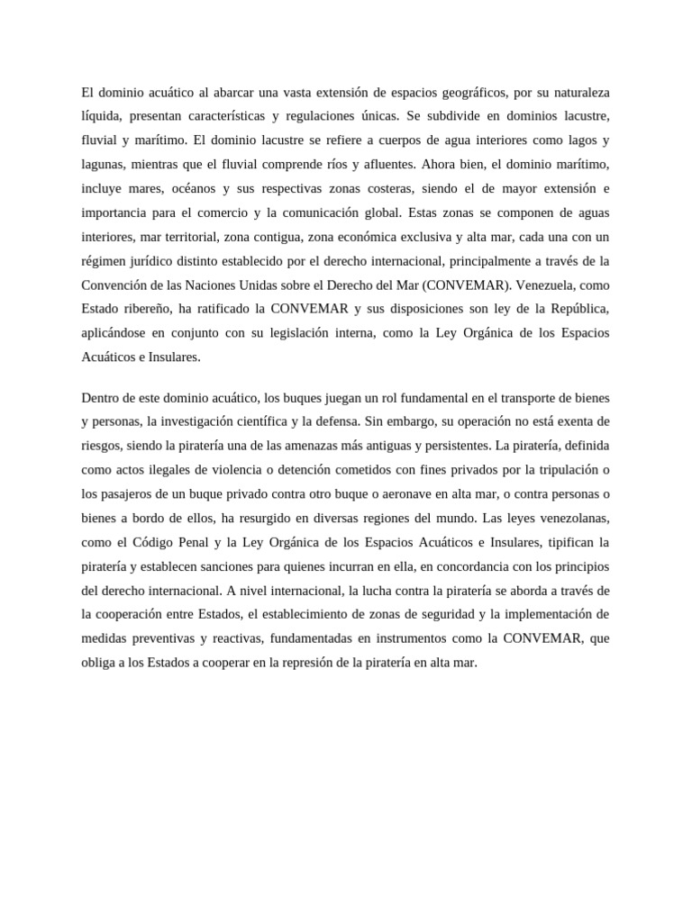 Características del dominio acuático | PDF | Convención de las Naciones ...