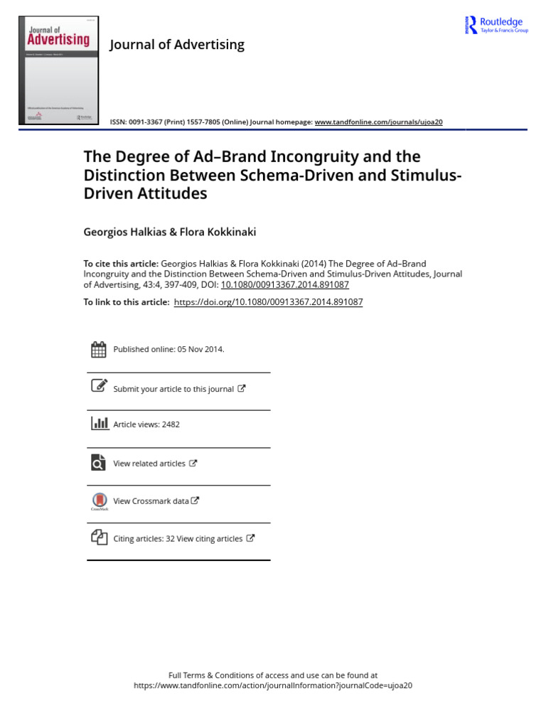 The Degree of Ad Brand Incongruity and The Distinction Between Schema ...
