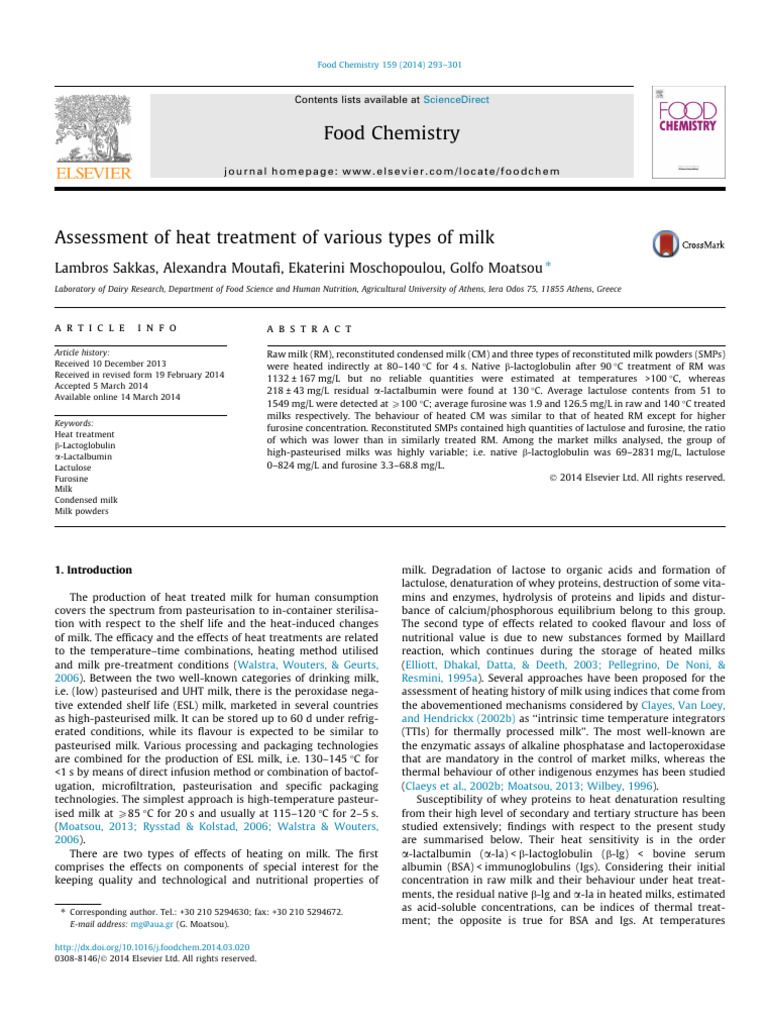 Heat Treatment Effects on Milk Types | PDF | Milk | Denaturation ...