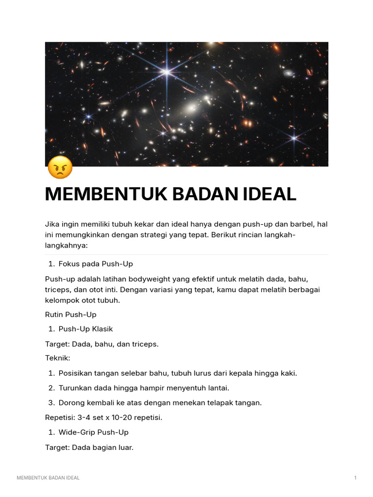 Latihan Push-Up dan Barbel untuk Tubuh Ideal | PDF