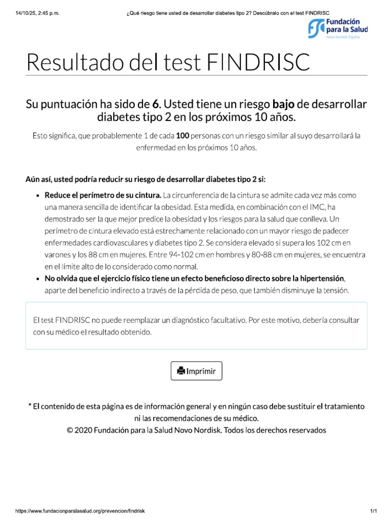 Test Findrisc | PDF