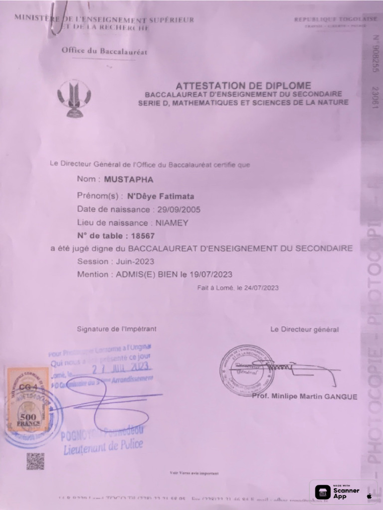 Copie Certifié Conforme de Diplôme | PDF