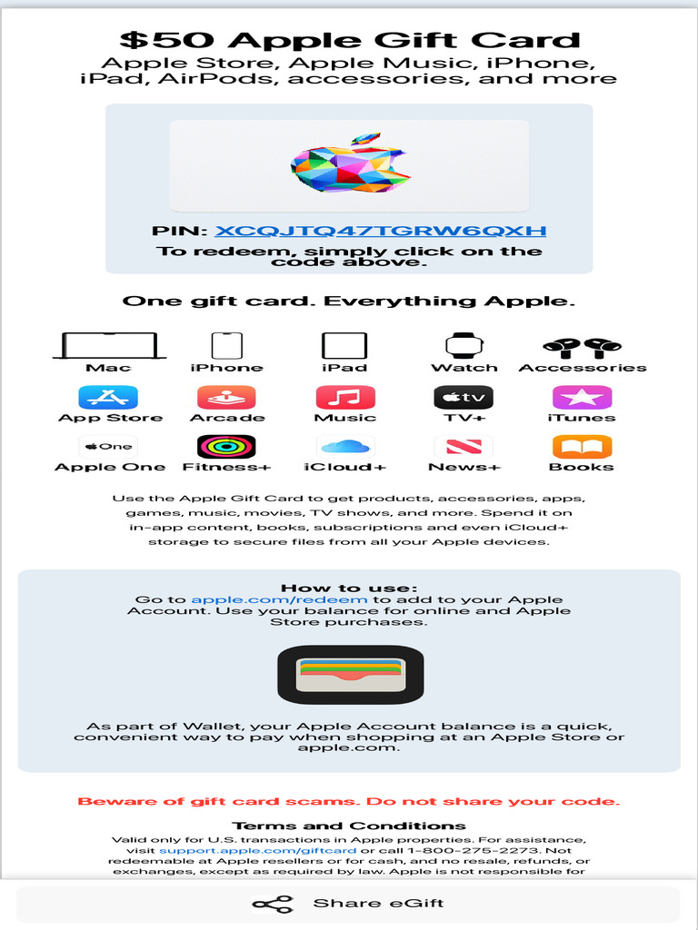 Your Apple EGift Card 16 | PDF