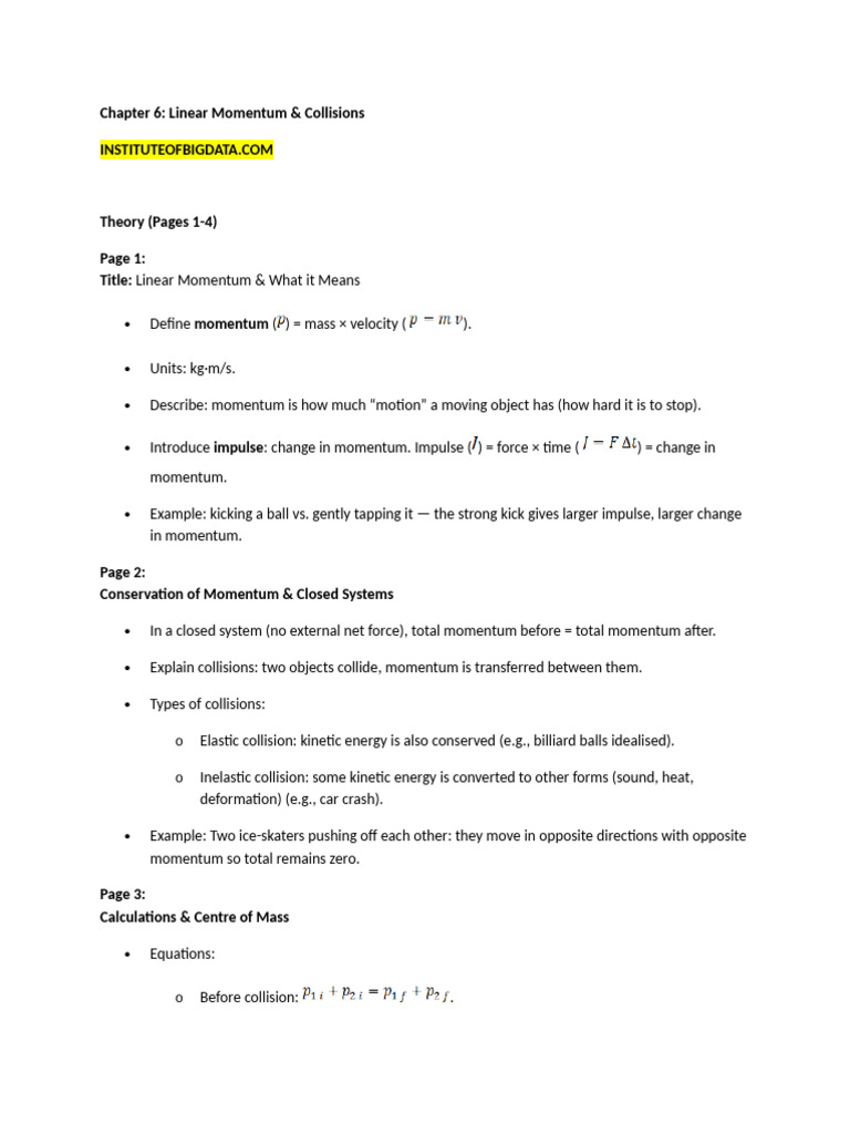 Momentum and Collisions Explained | PDF | Momentum | Collision