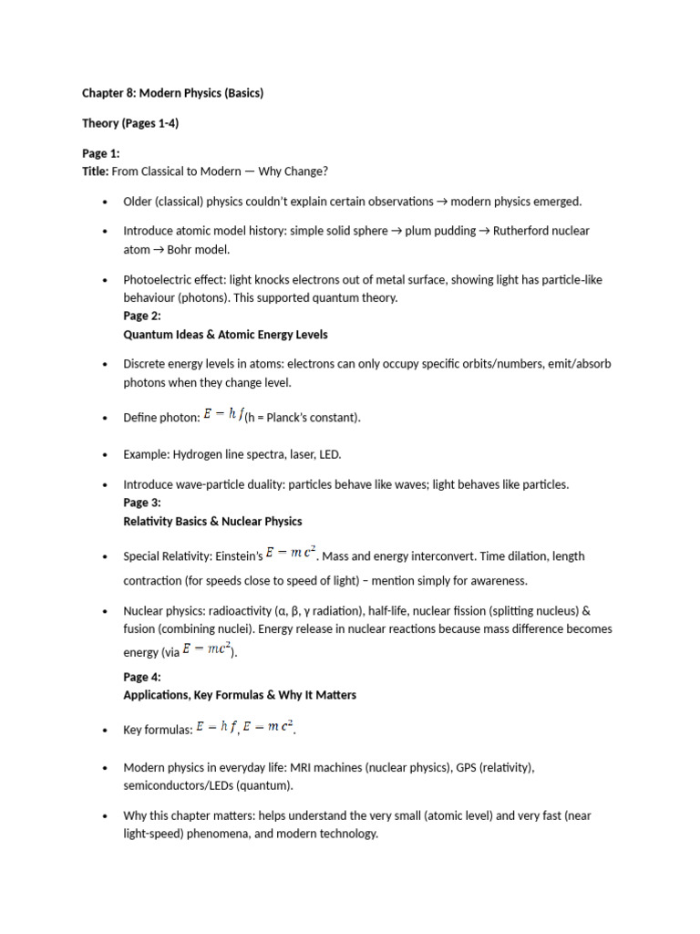 Chapter 8 MODERN PHYSICS | PDF | Physics | Nuclear Physics