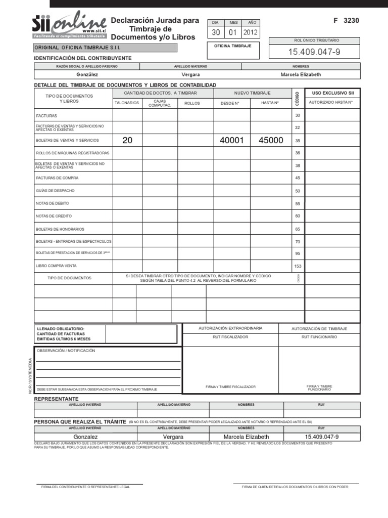 Formulario Timbraje 3230 | PDF | Contribuyente | Instituciones sociales