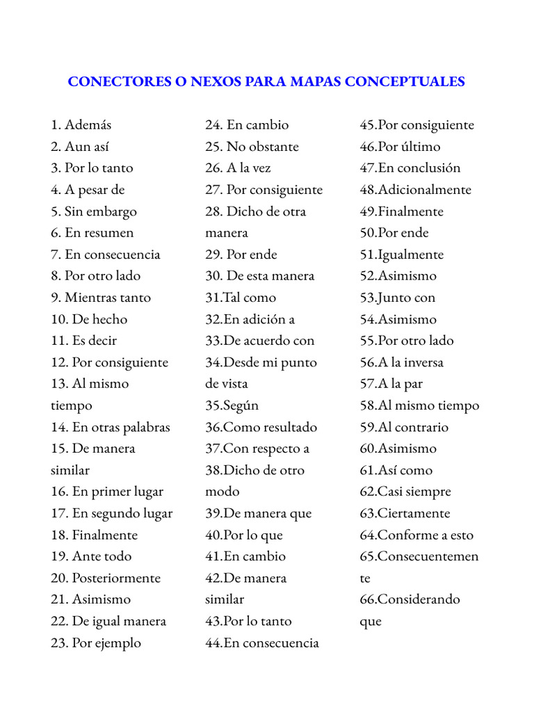 Conectores para Mapas Conceptuales | PDF