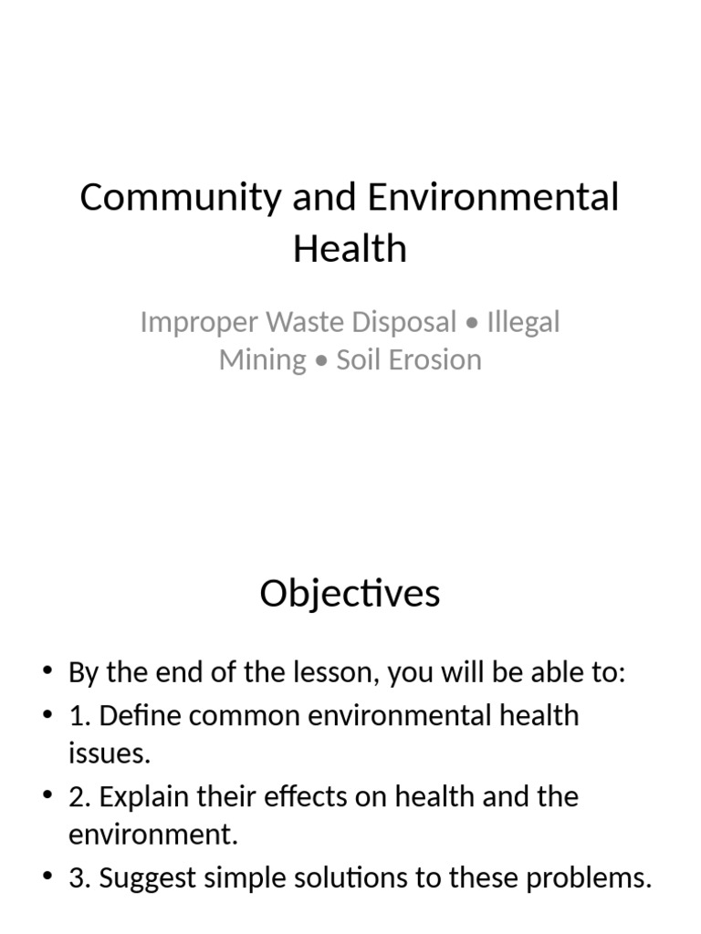 Environmental Health Issues & Solutions | PDF
