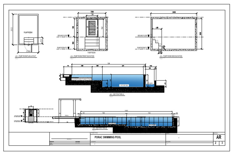 Porac Swimming Pool Archi Layout A3 | PDF