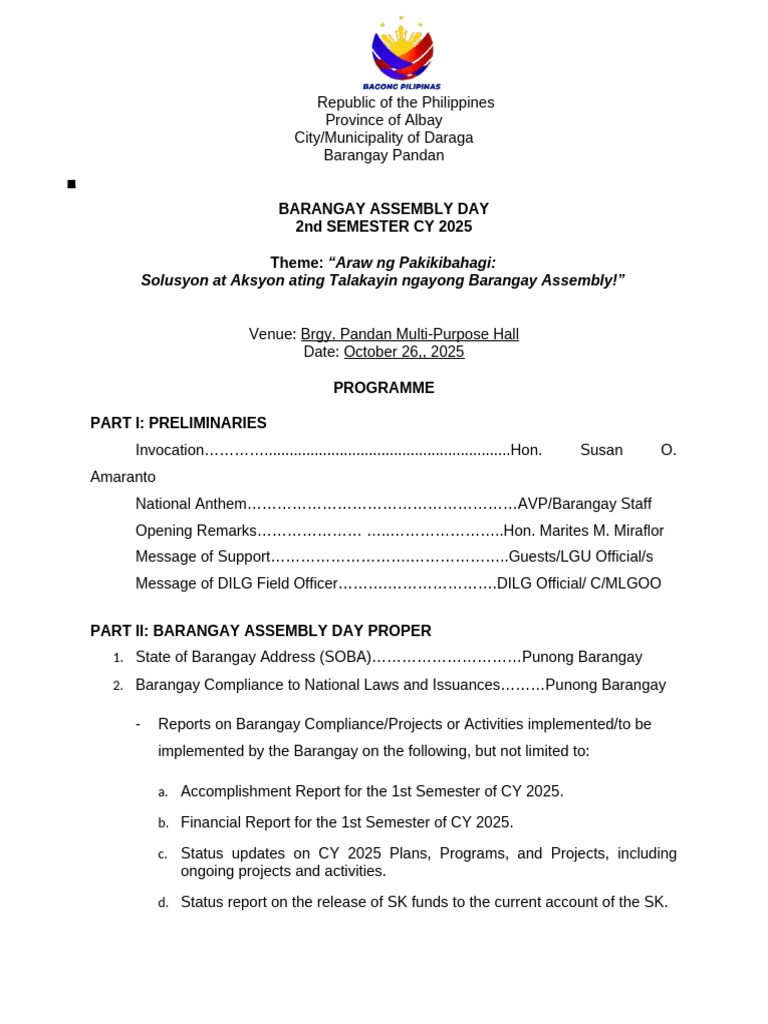 Annex A - Programme Template | PDF