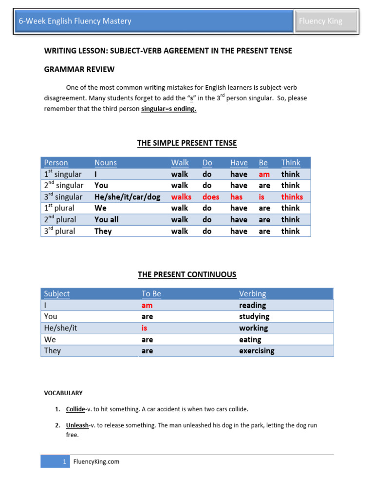 Handout+Subject Verb+Agreeement | PDF | Grammatical Number | Plural