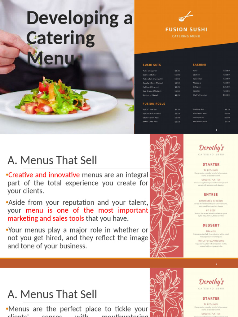 Crafting an Effective Catering Menu | PDF | Menu | Food And Drink ...