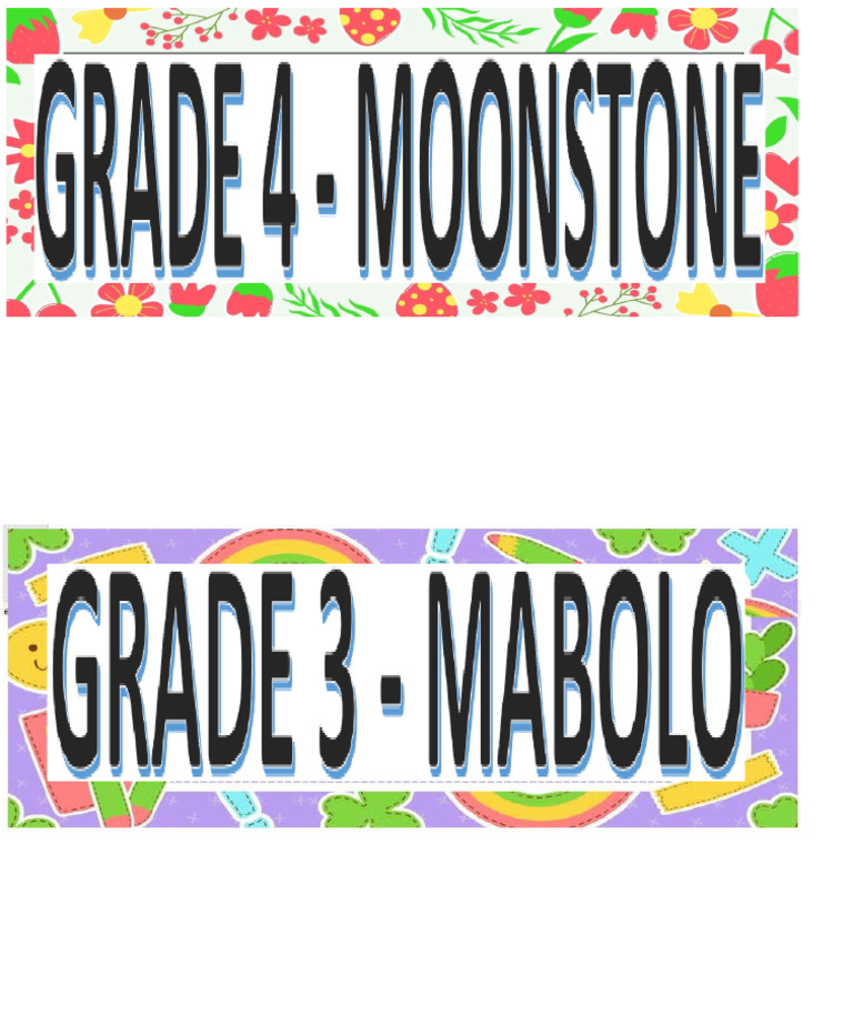 Banner Grade 3 and 4 | PDF
