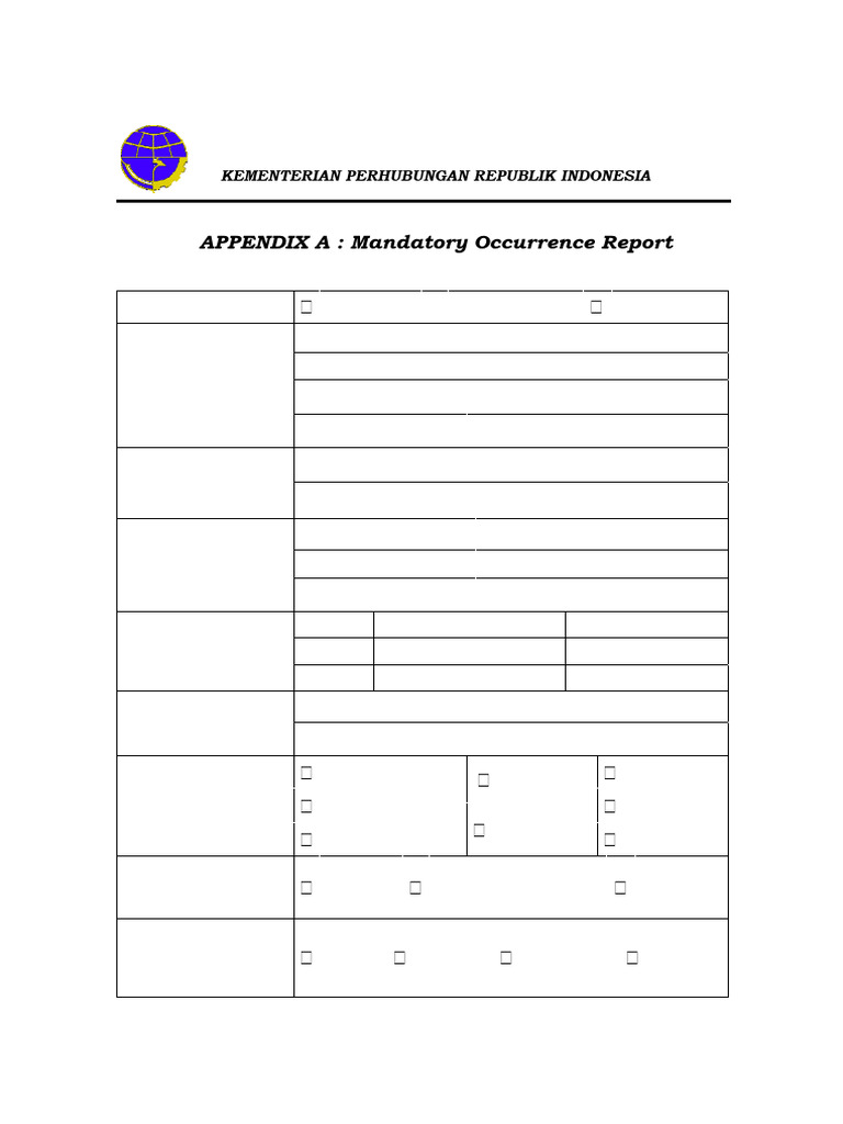 Mandatory Aircraft Occurrence Report Form | PDF | Aviation | Aerospace