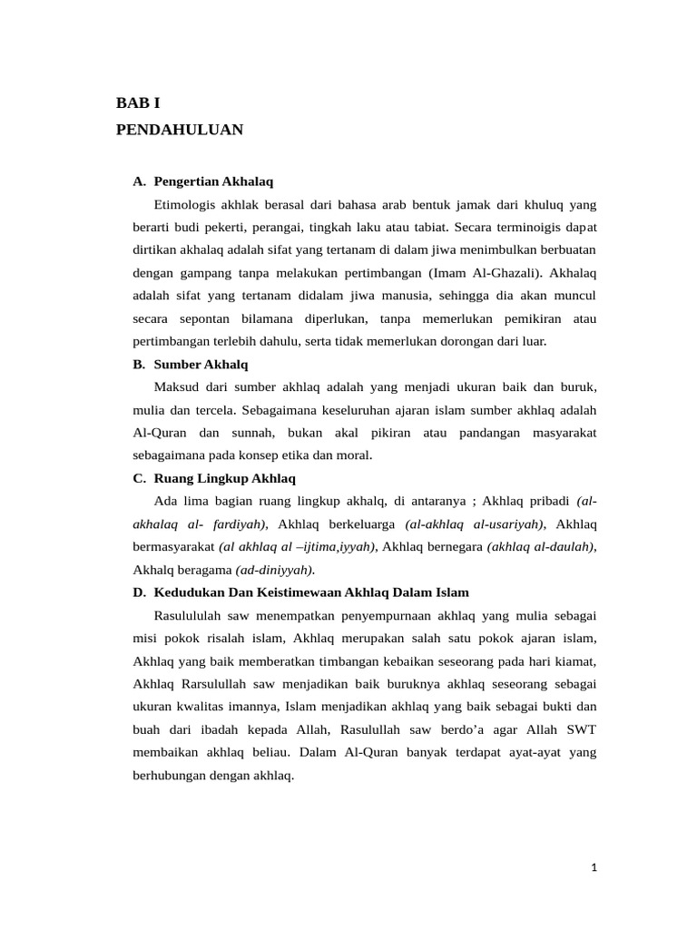 Pemahaman Akhlaq dalam Islam | PDF