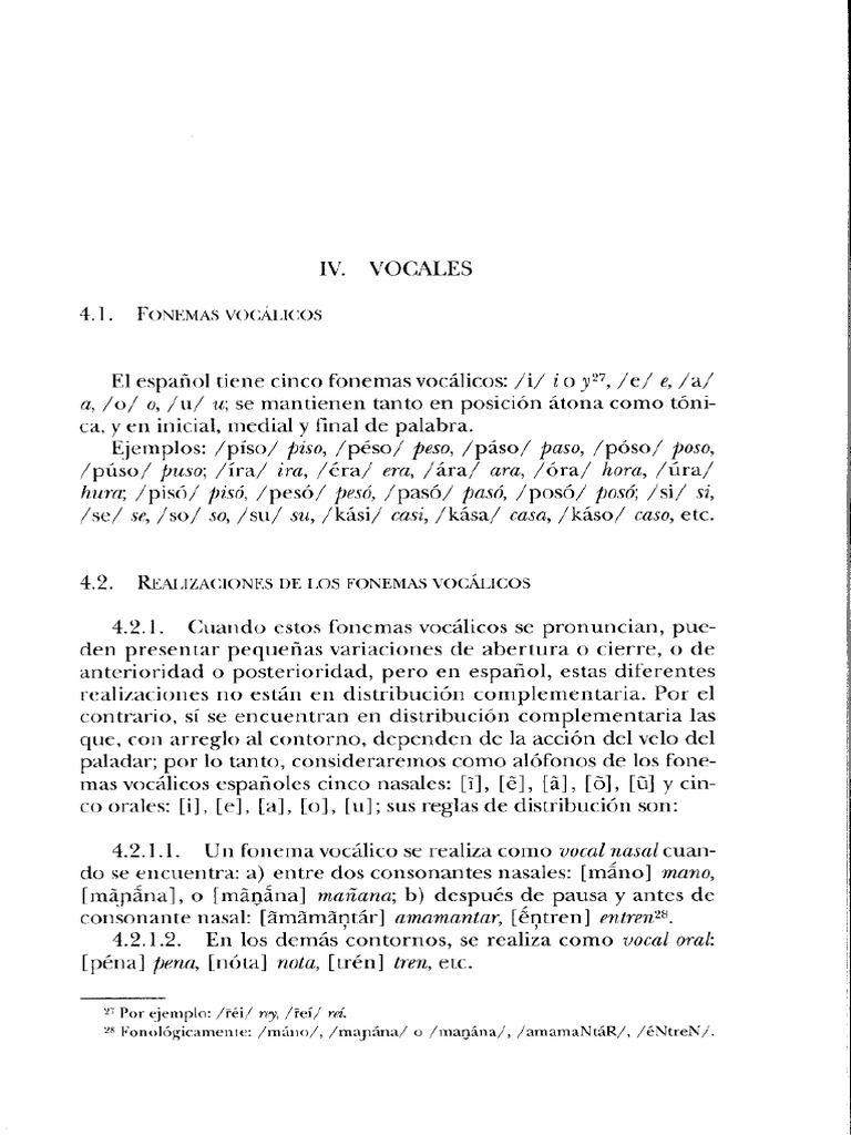 Fonemas y Clasificación de Vocales en Español | PDF | Fonética | Fonología