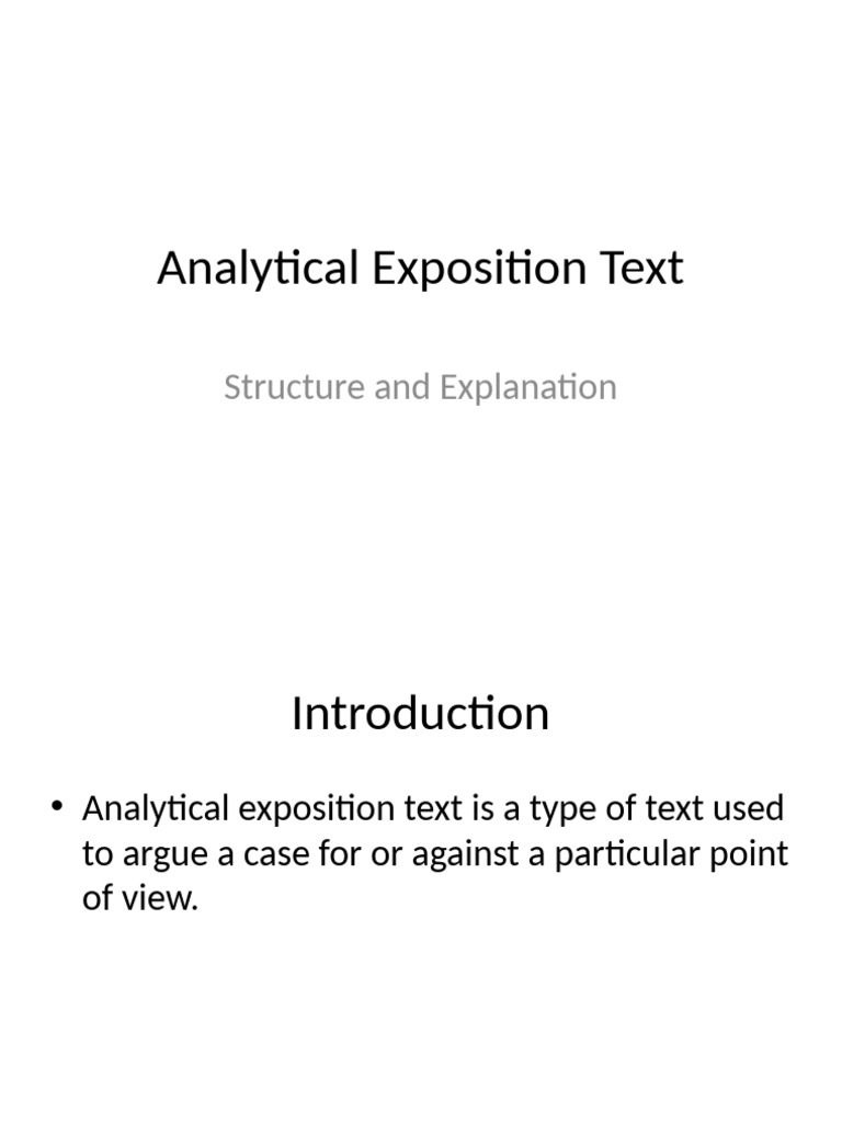 Understanding Analytical Exposition Text | PDF