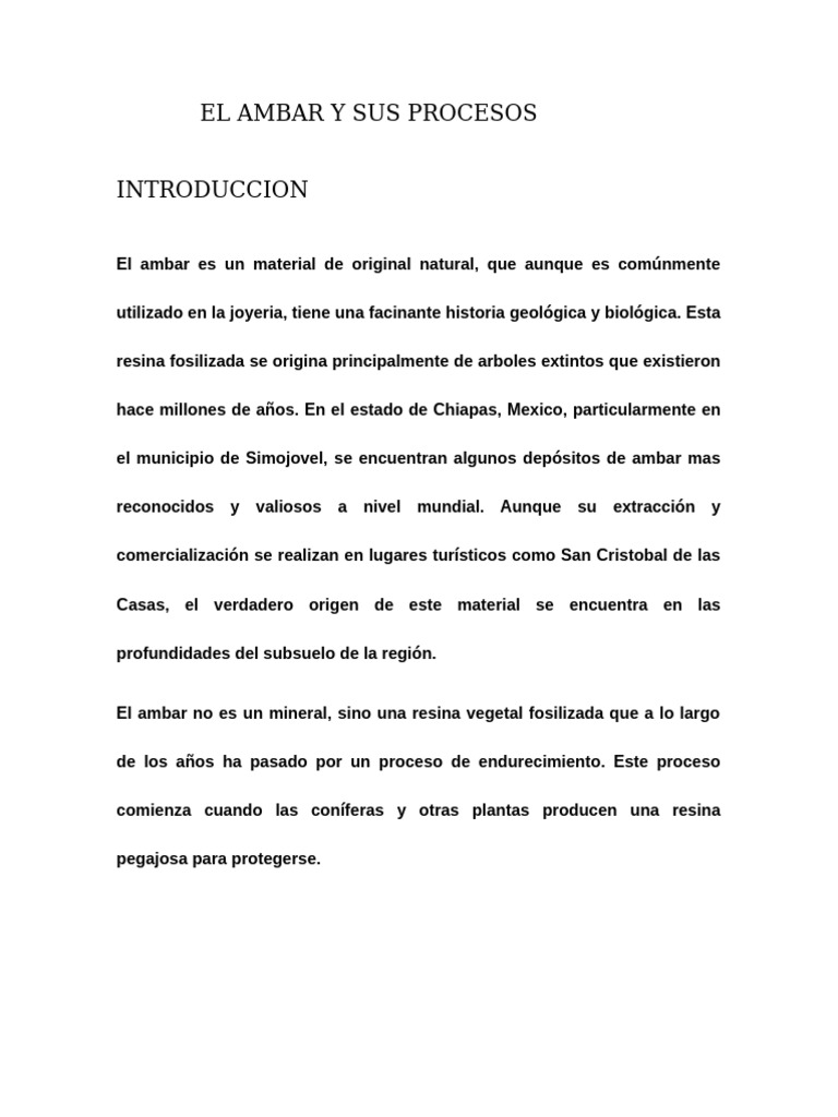 El Ambar y Sus Procesos | PDF | Ámbar | Fósil