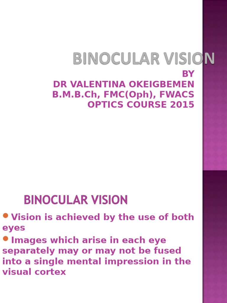 Understanding Binocular Vision Mechanics | PDF | Visual System | Retina