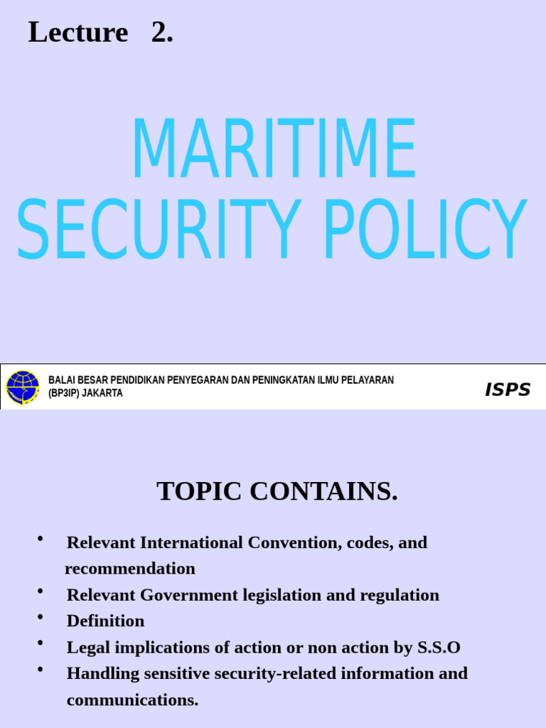 ISPS Code and Maritime Security Measures | PDF | Water Transport | Shipping
