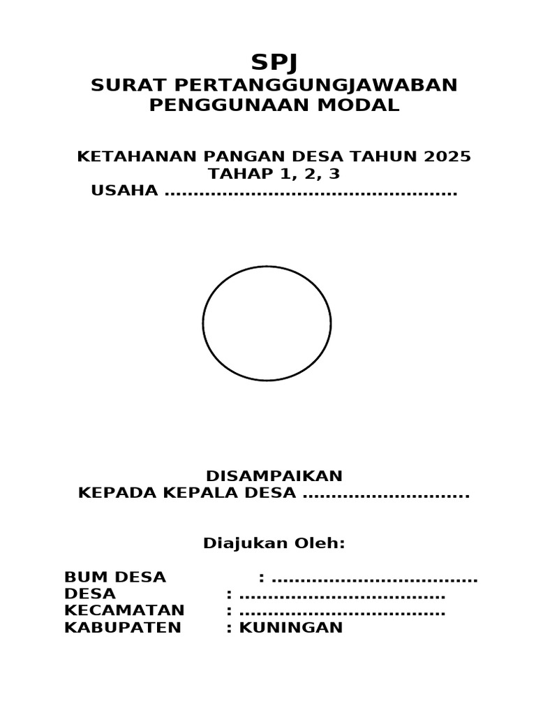 SPJ Penggunaan Modal BUM Desa Untuk Ketapang | PDF