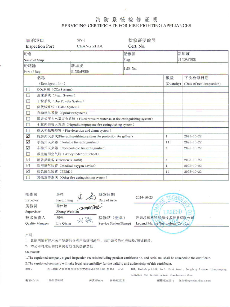FFE & LSA Annual Inspection Reports (1) | PDF