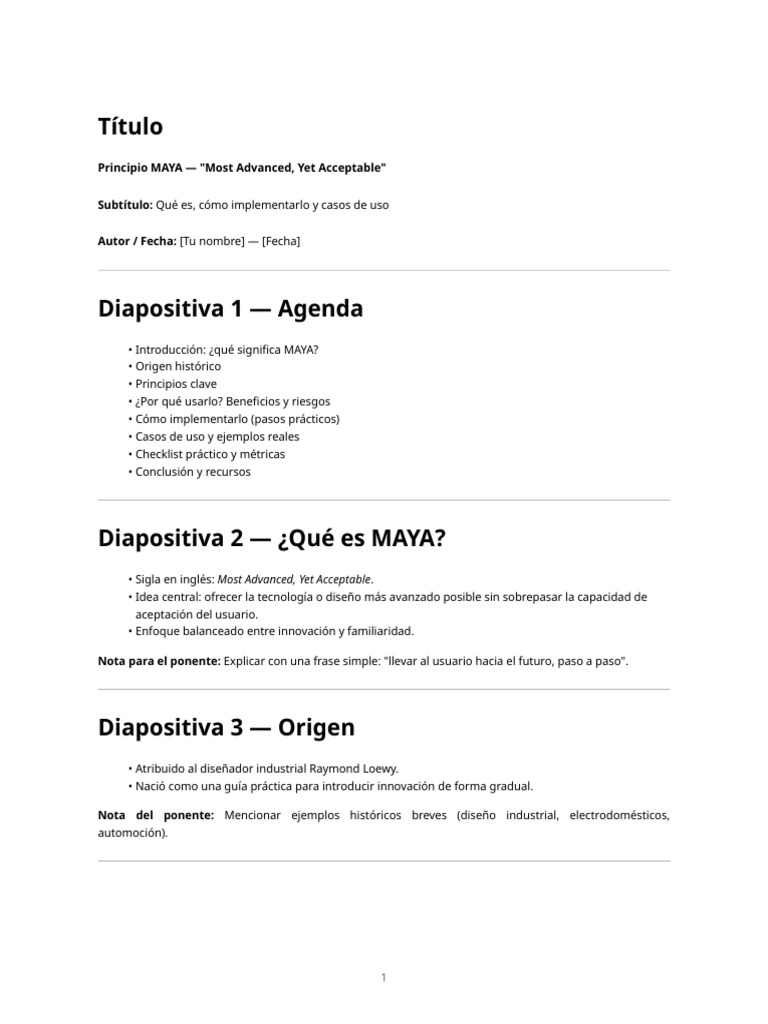 Presentación - Principio Maya - Most Advanced, Yet Acceptable - (Maya ...