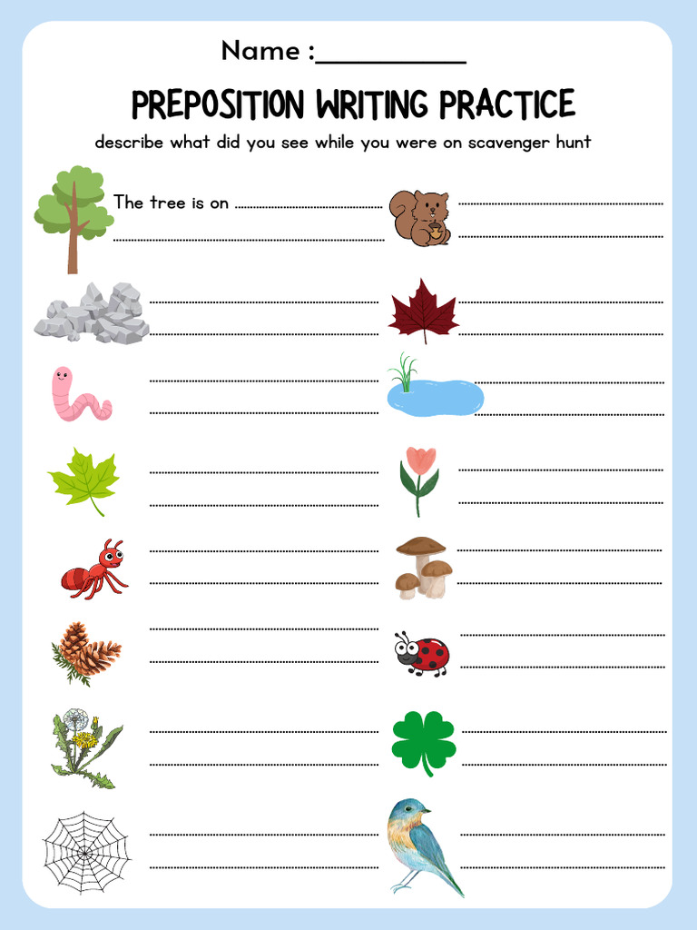Colorful Grade 1 Writing Practice English Worksheet | PDF