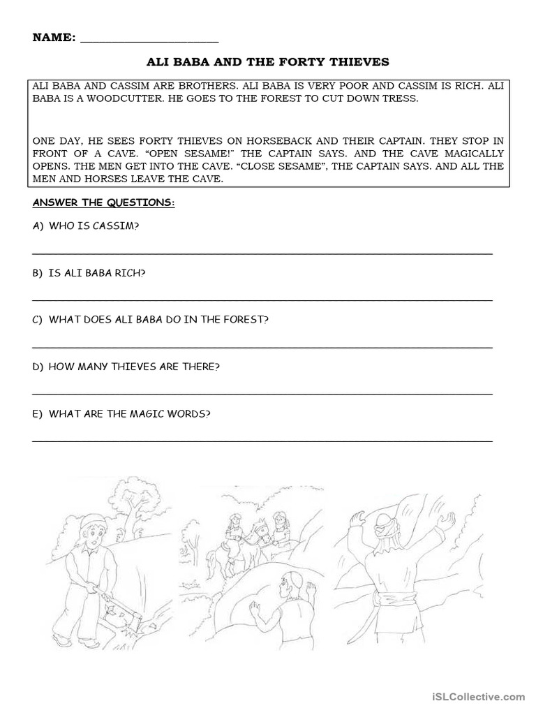 Ali Baba and The Forty Thieves | PDF | Fairy Tales | Folklore