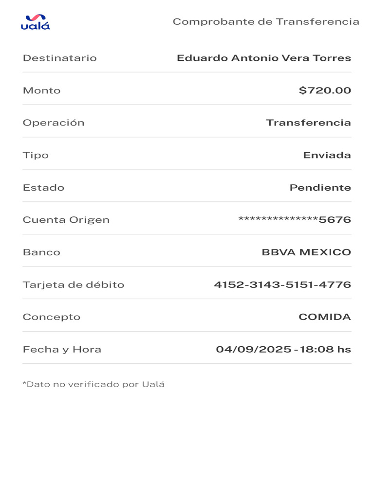 Comprobante De Transferencia Bbva Pdf