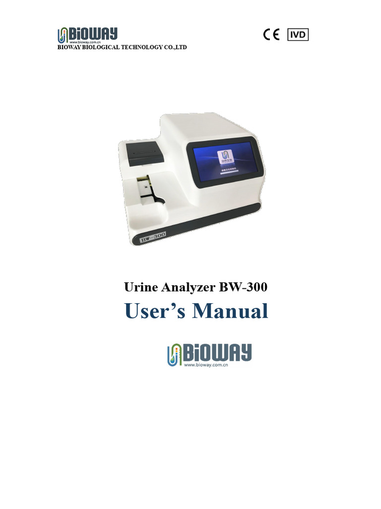 BW-300 Urine Analyzer User Manual | PDF | Barcode | Electrical Connector